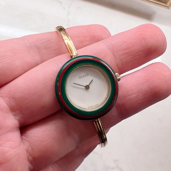 Gucci | Accessories | Vintage Gucci Changeable Bezel Watch Womens Gold ...